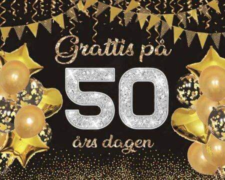 Bakgrundsbild / Backdrop / Väggtyg - Grattis på 50-års dagen ...